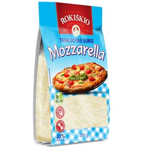 Sūris ROKIŠKIO Mozarella, tarkuotas, 43%, 200g | Officeday