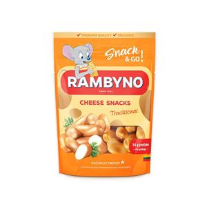 Lydytas rūkytas sūrio užkandis RAMBYNO CHEESE SNACKS Original, 45% s.m ...
