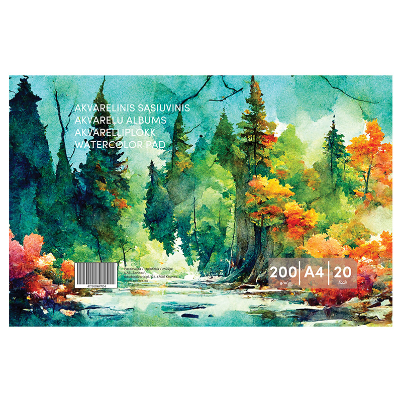 Officeday | Notebook for painting aquarelle A4,200g 20pages