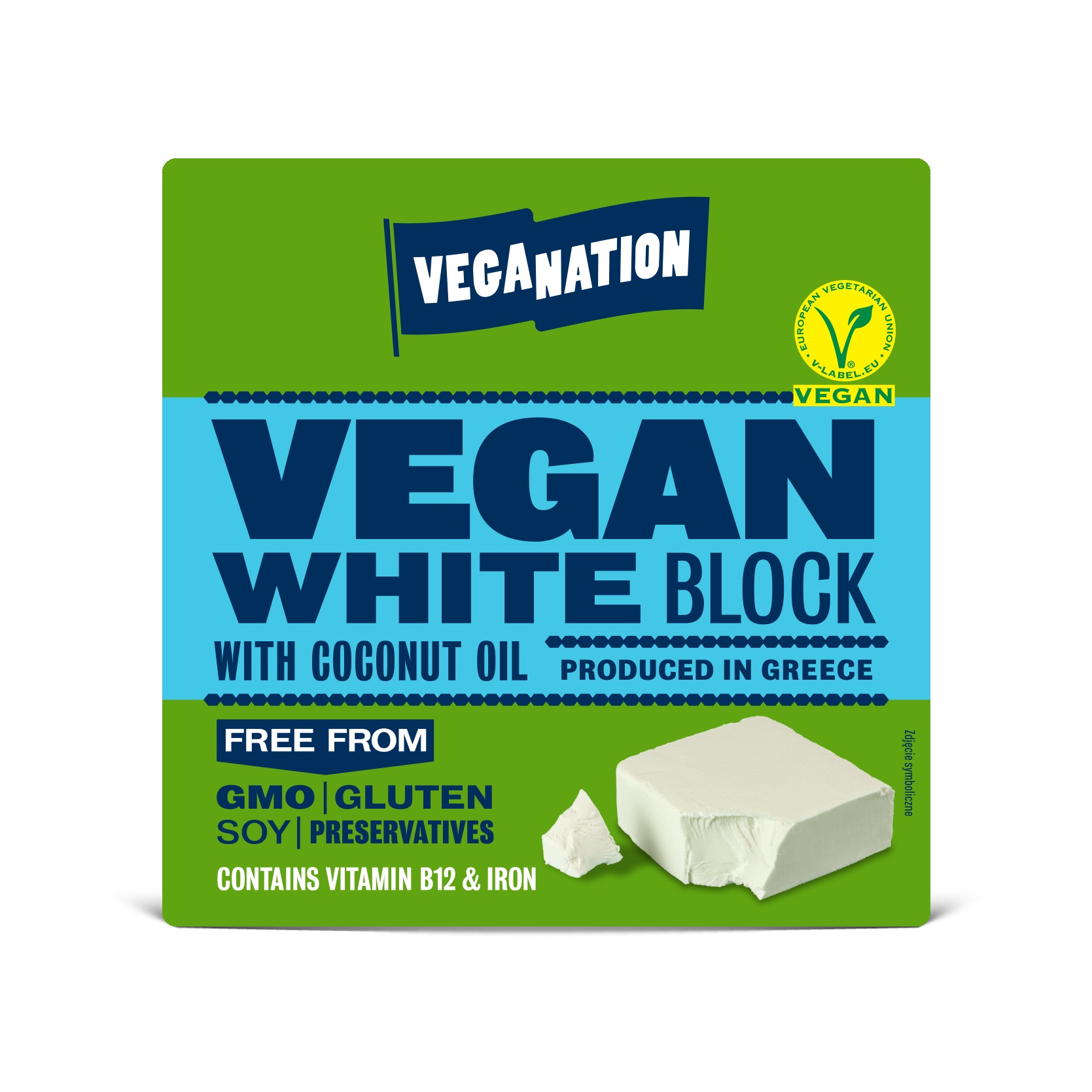 Veganiškas sūris Veganation white block, 150 g | Officeday