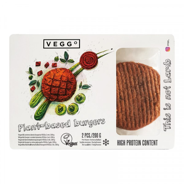 Veganiški paplotėliai mėsainiams VEGGO, avienos skonio, 2 vnt., 200g ...
