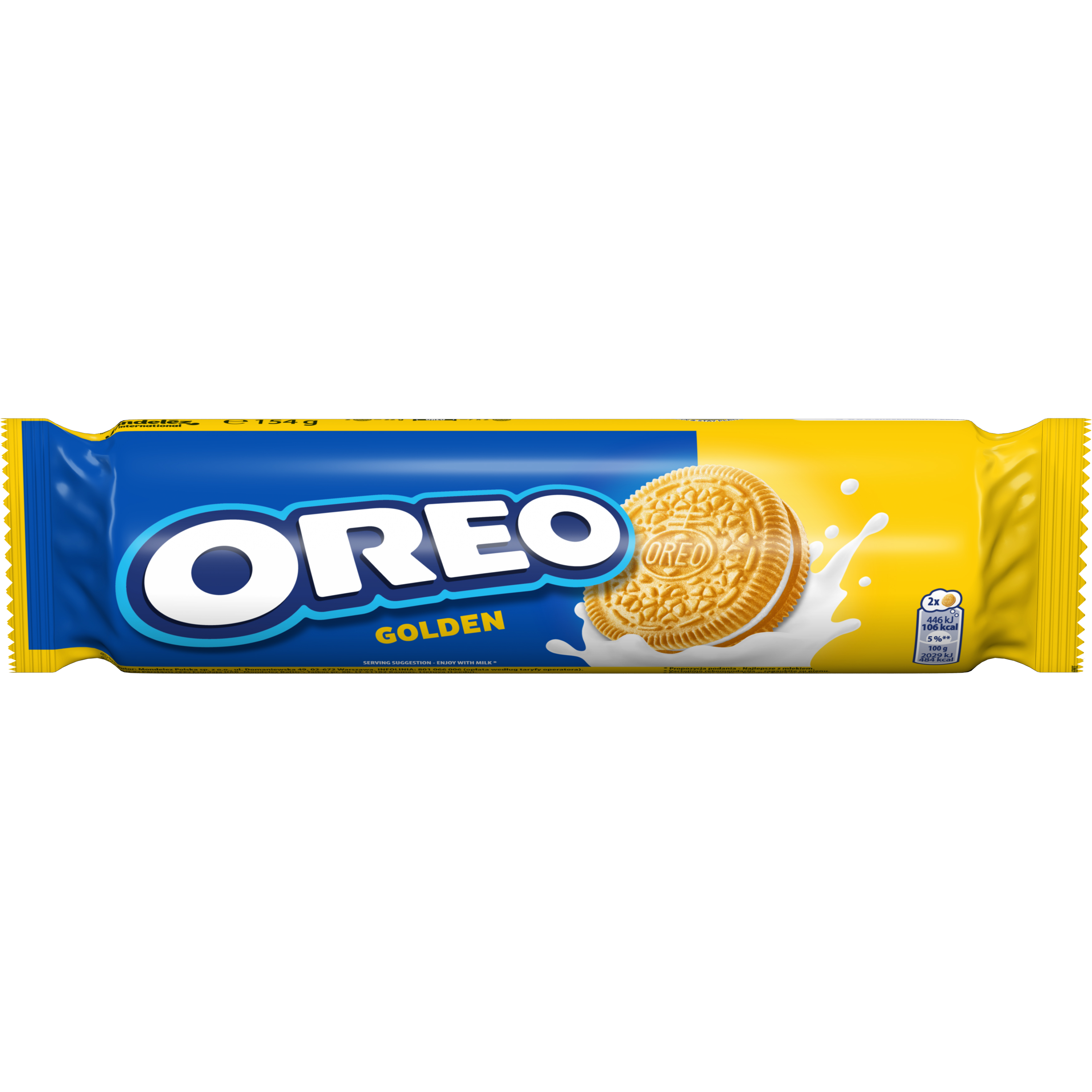 Sausainiai OREO Golden vanilės skonio įdaru, 154 g | Officeday