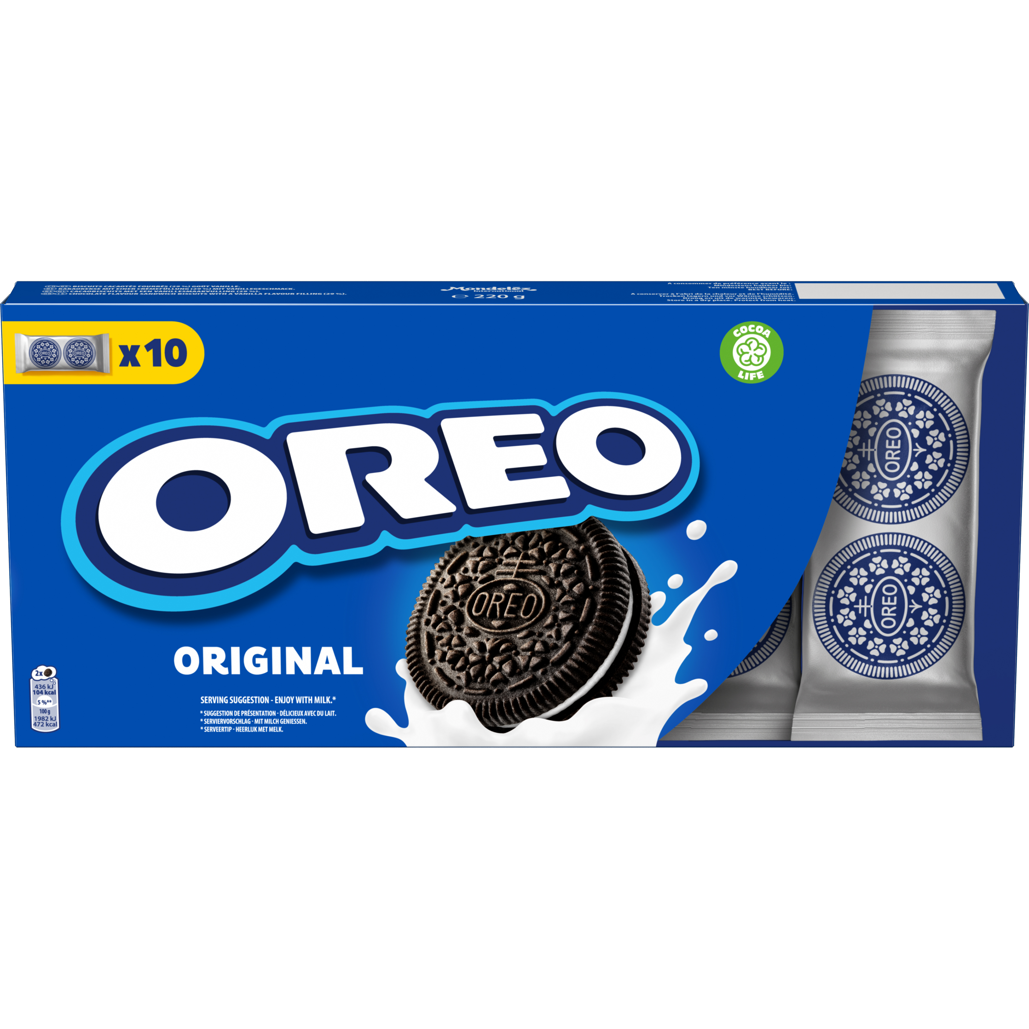Kakaviniai sausainiai OREO su vanilės skonio įdaru, 220 g | Officeday