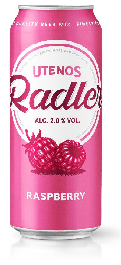 Alaus kokteilis UTENOS Radler, aviečių skonio, 2%, skardinė D | Officeday