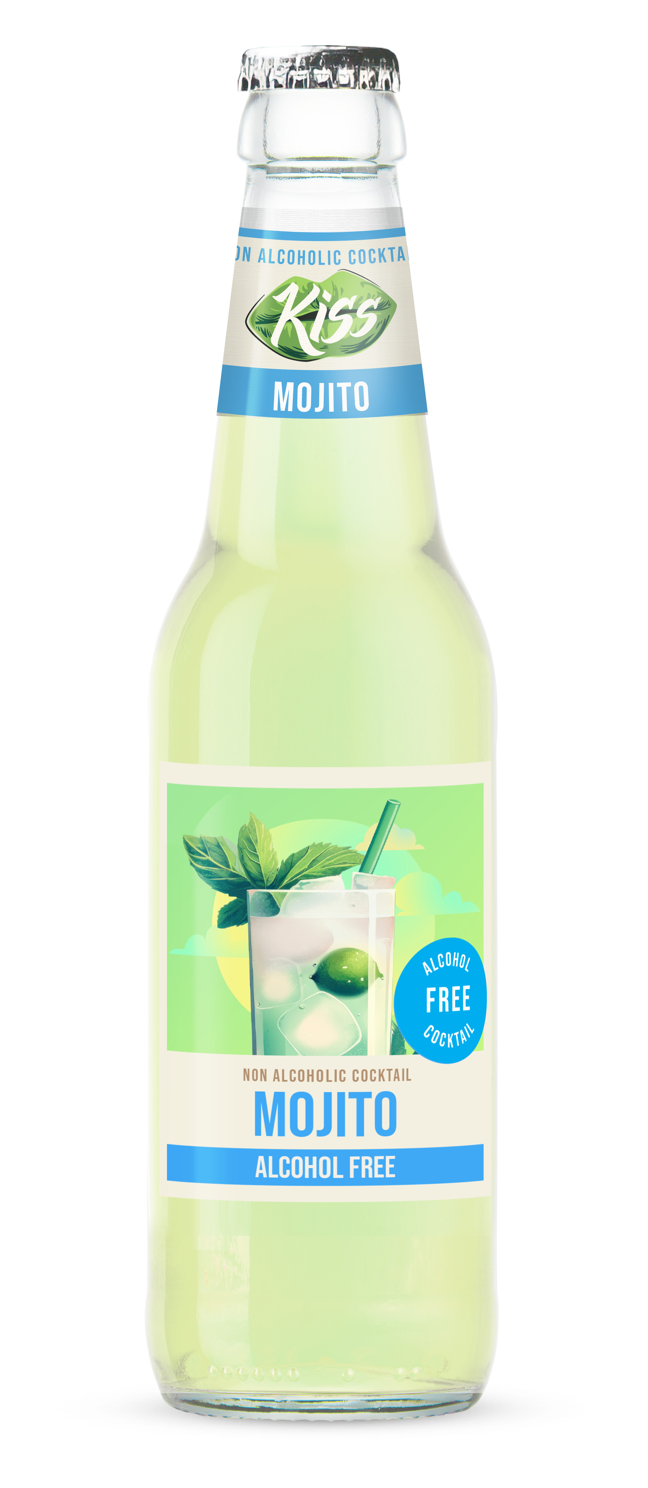 Nealkoholinis kokteilis KISS, Mojito, 0%, 0,33 l, butelis | Officeday