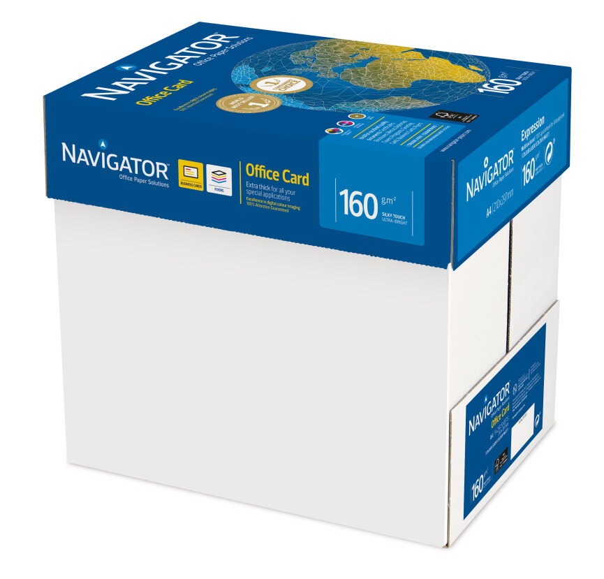 Biuro popierius NAVIGATOR OFFICE CARD, A4, 160 g/m2, 250 lapų | Officeday