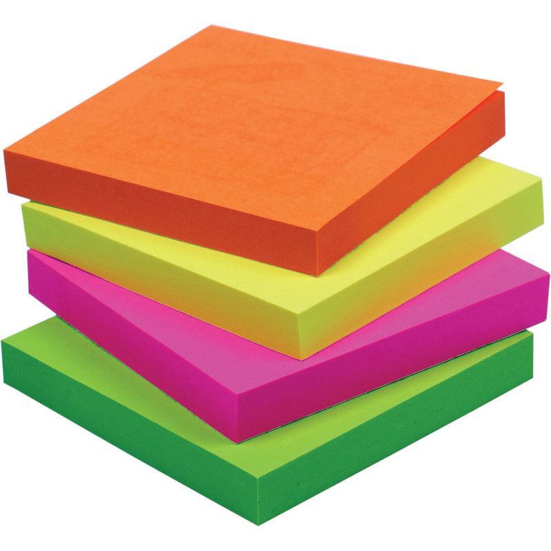 Lipnūs lapeliai Centrum ,76x76mm, 80 lapelių, neoninės spalvos | Officeday