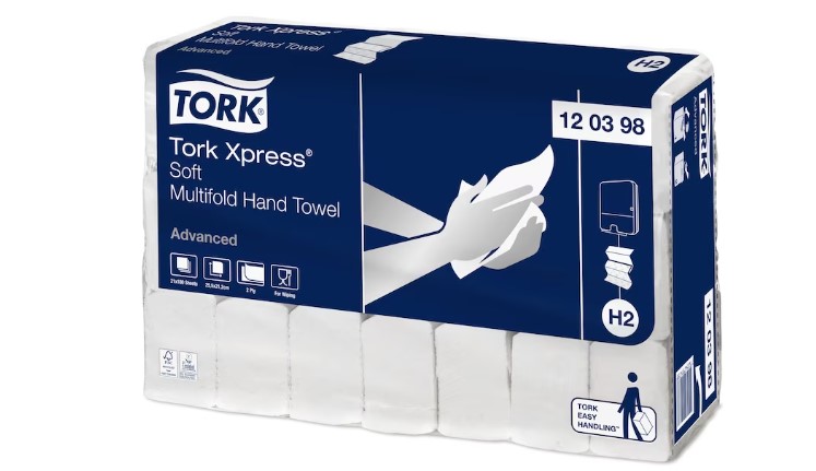 Popieriniai rankšluoščiai TORK H2 Xpress Multifold Soft, 2 sl., baltos ...