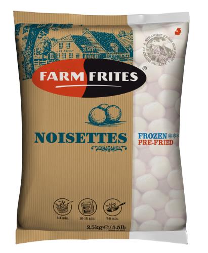Šaldyti bulvių kukuliai FARM FRITES Noisettes, 2,5 kg | Officeday
