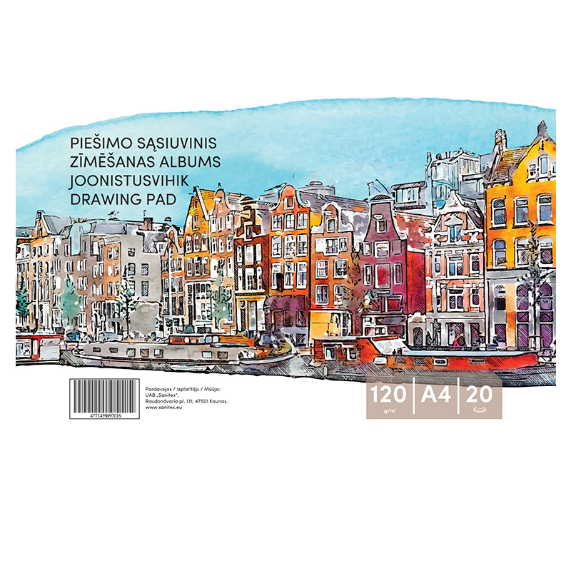 Officeday | Drawing album, 20 sheets, A4, 120 gsm, cover 130 gsm