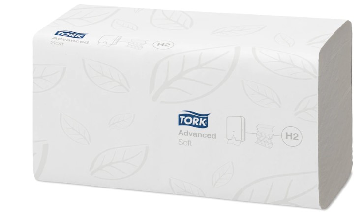 Popieriniai rankšluoščiai TORK H2 Xpress Multifold Soft, 2 sl., baltos ...